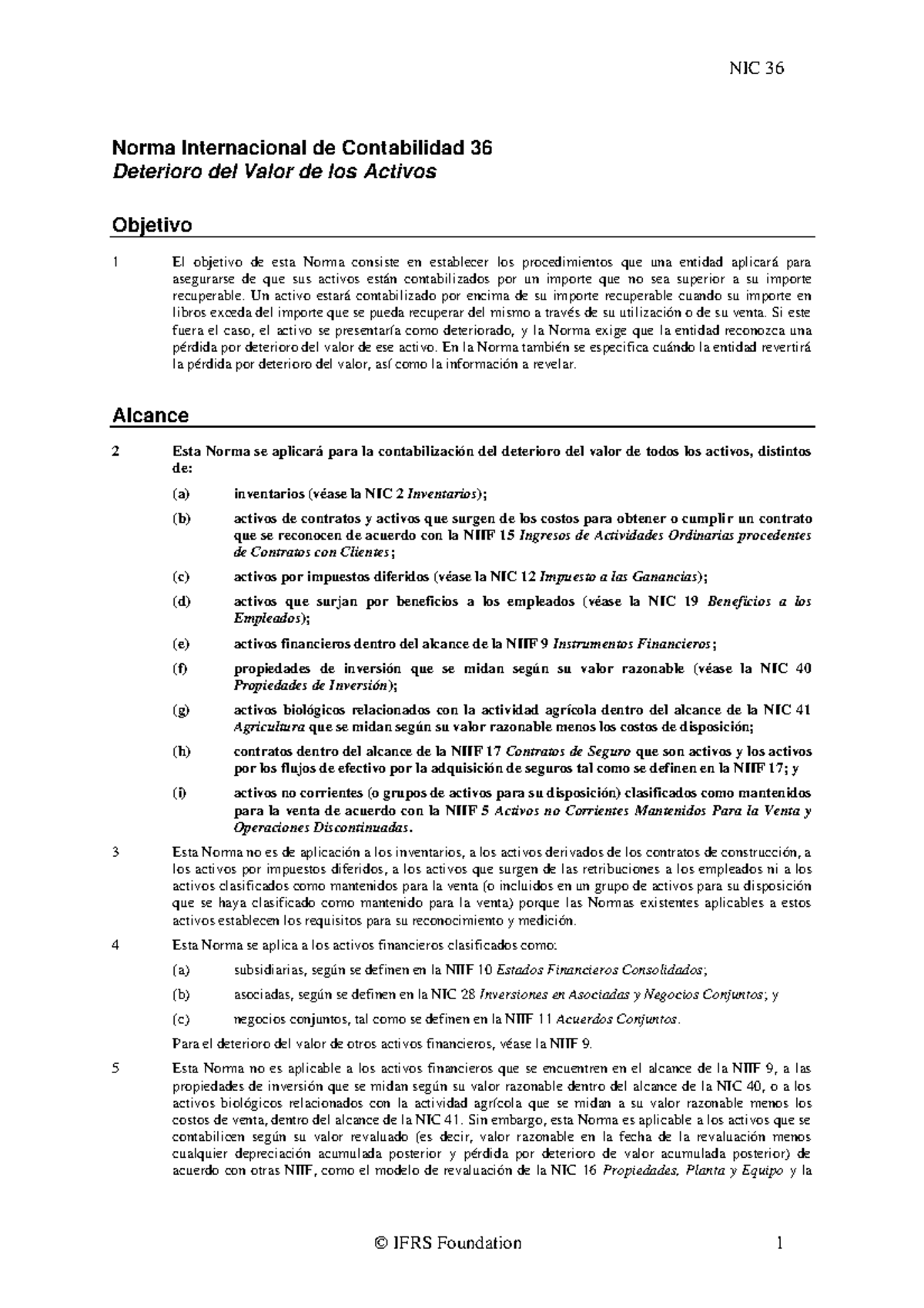 Normas NIIF2021 NIC 36 - norma internacional financiera norma ...