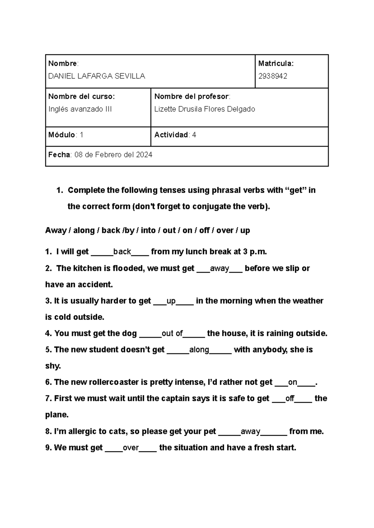 Homework 4 inglés avanzado - Nombre: DANIEL LAFARGA SEVILLA Matricula ...