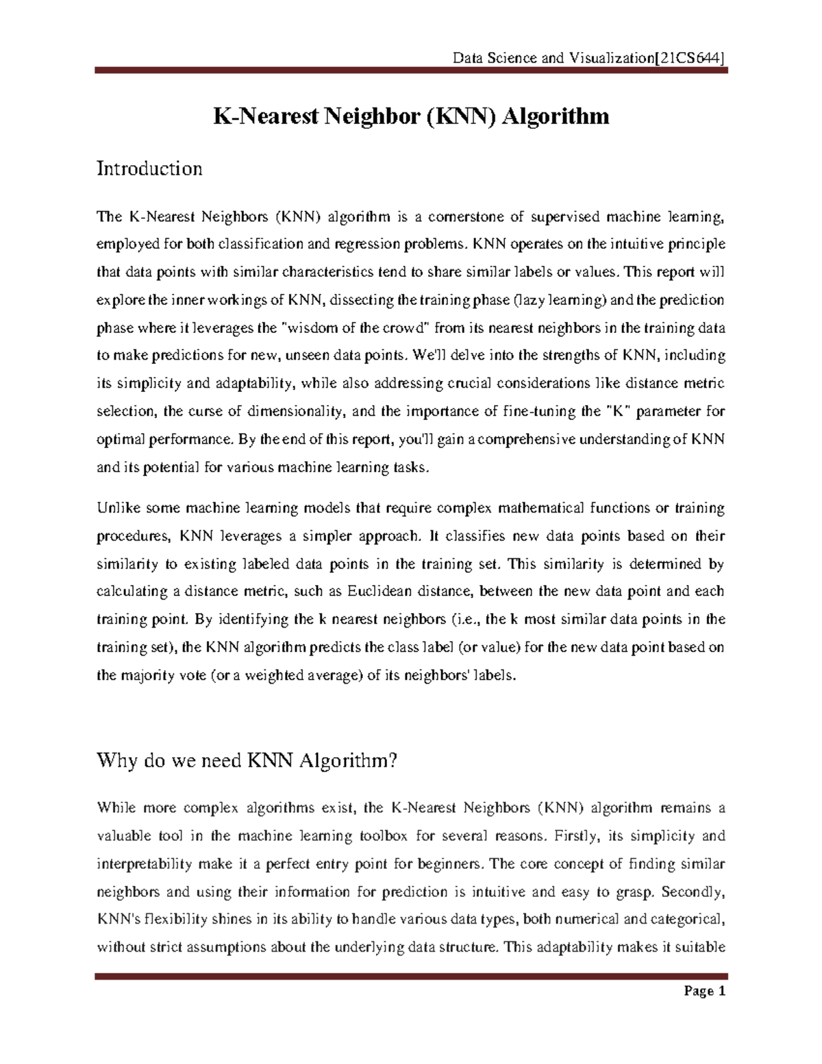 2JR22CS412[DSV] - abcd - K-Nearest Neighbor (KNN) Algorithm ...
