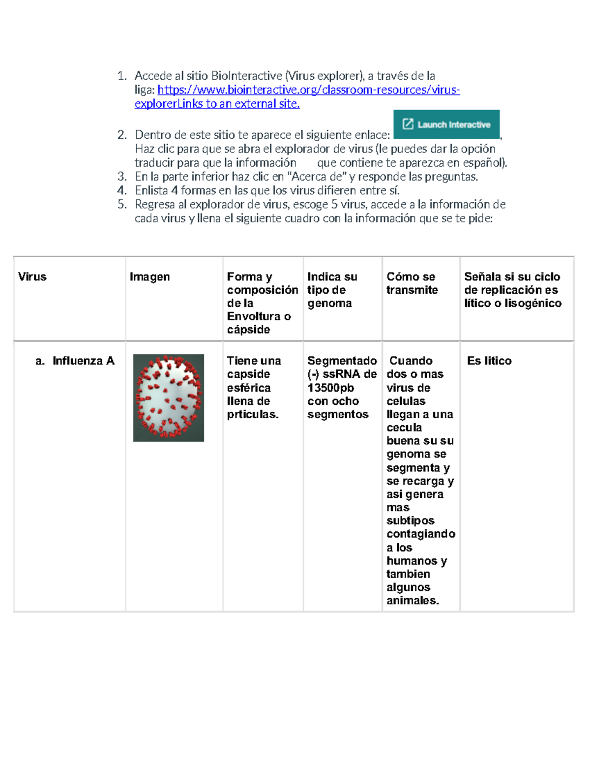 Actividad 15 ciencias de la vida - Accede al sitio BioInteractive ...