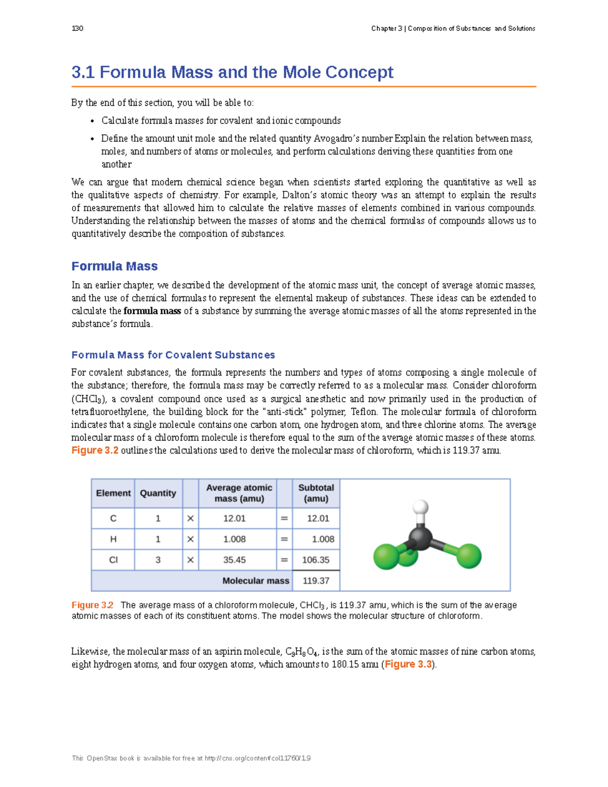 Textbook- Mole - 3 Formula Mass and the Mole Concept By the end of this ...