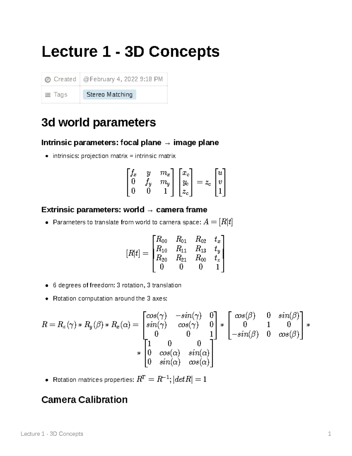 Lecture 1 - 3D Concepts - Lecture 1 - 3D Concepts Created Tags Stereo ...
