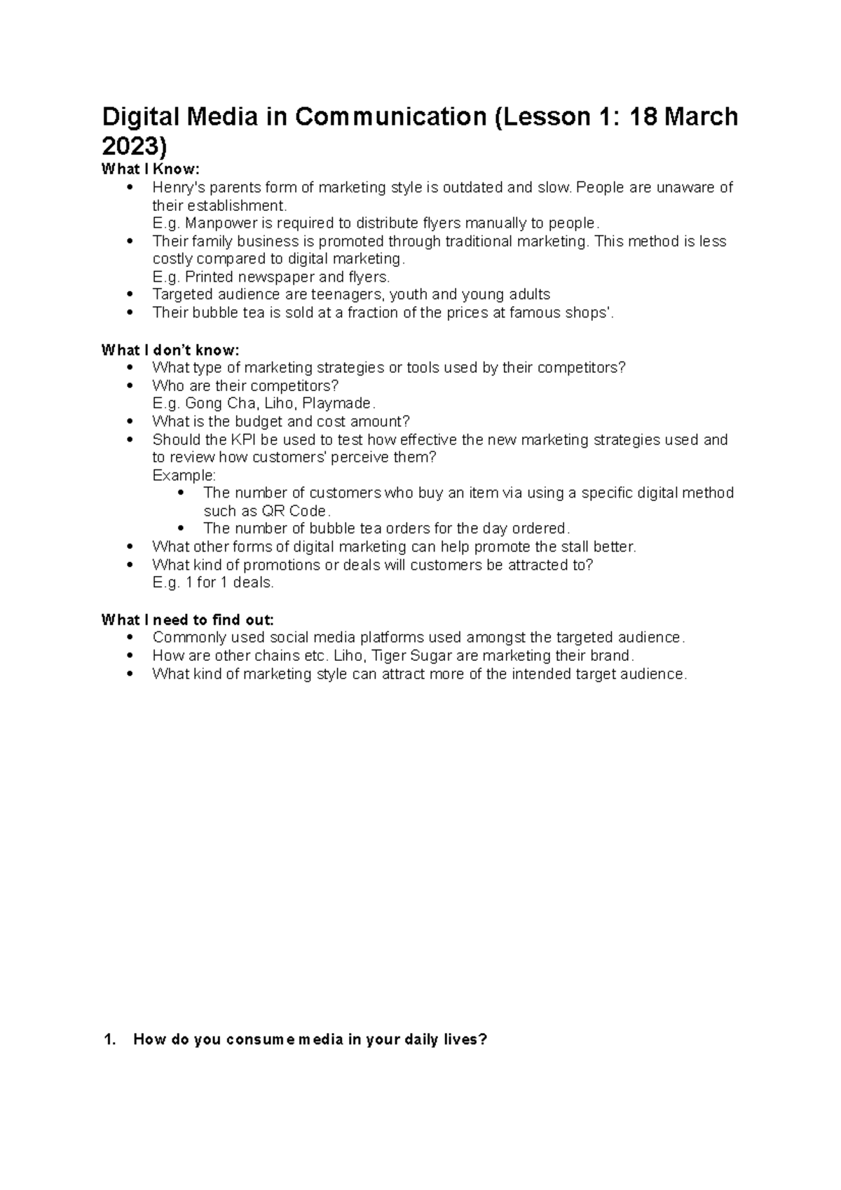 Temporary notes for lesson 1 - Digital Media in Communication (Lesson 1 ...