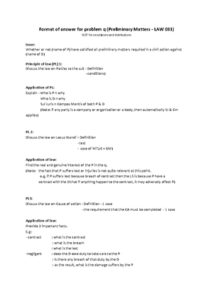 [ILAC] LAW033 Sample Answer - DISCLAIMER SHEET Salam, hii, everyone! I ...