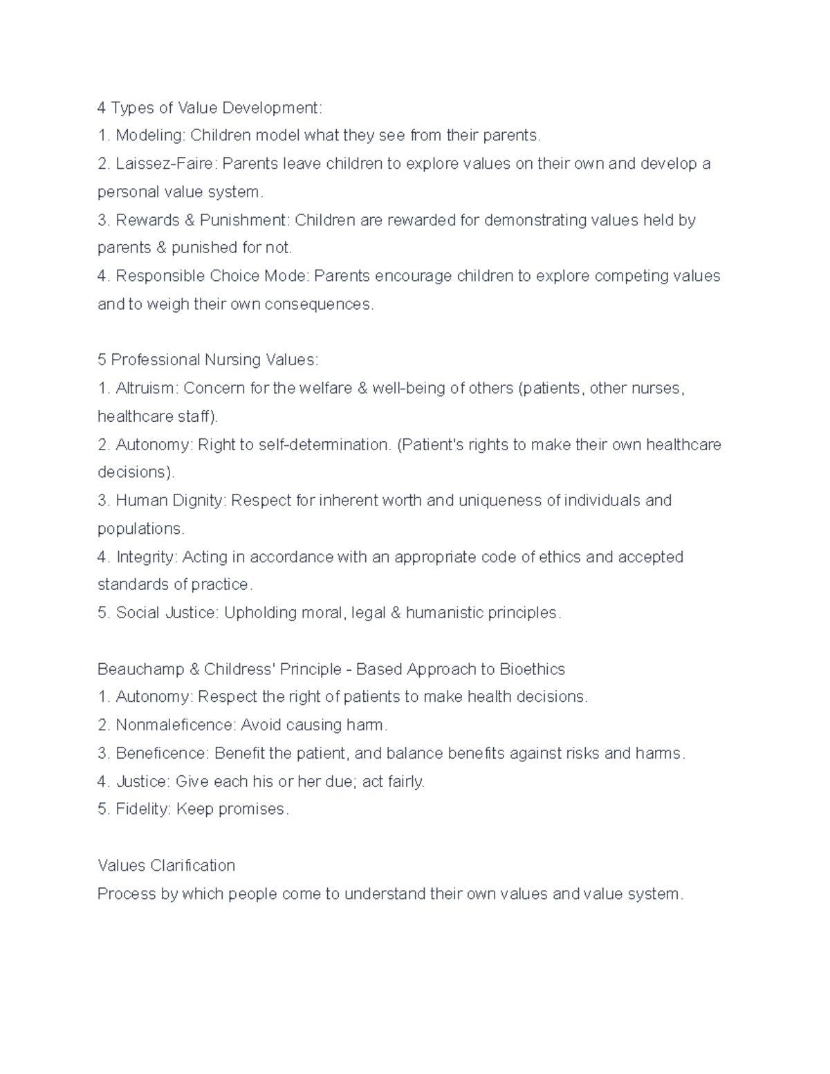 8 nurse notes - 4 Types of Value Development: Modeling: Children model ...