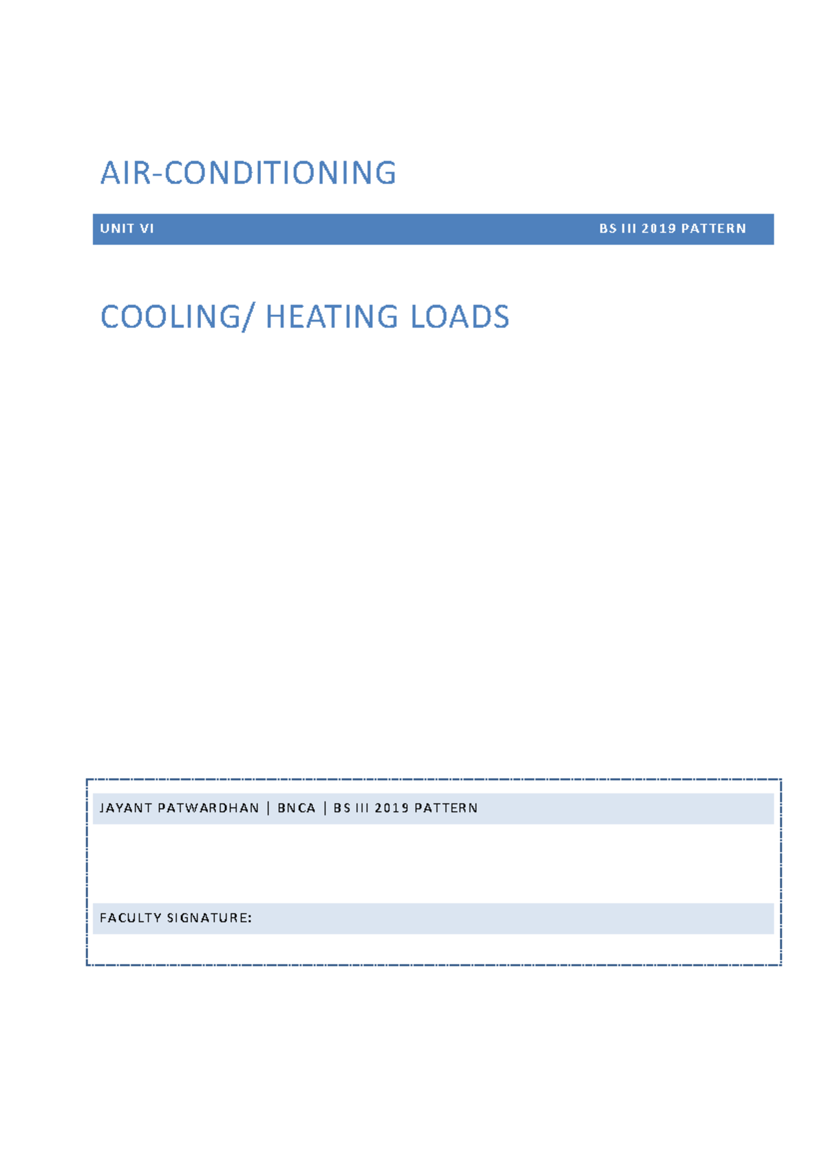 Cooling Loads Calculation - AIR-CONDITIONING UNIT VI BS III 2019 ...