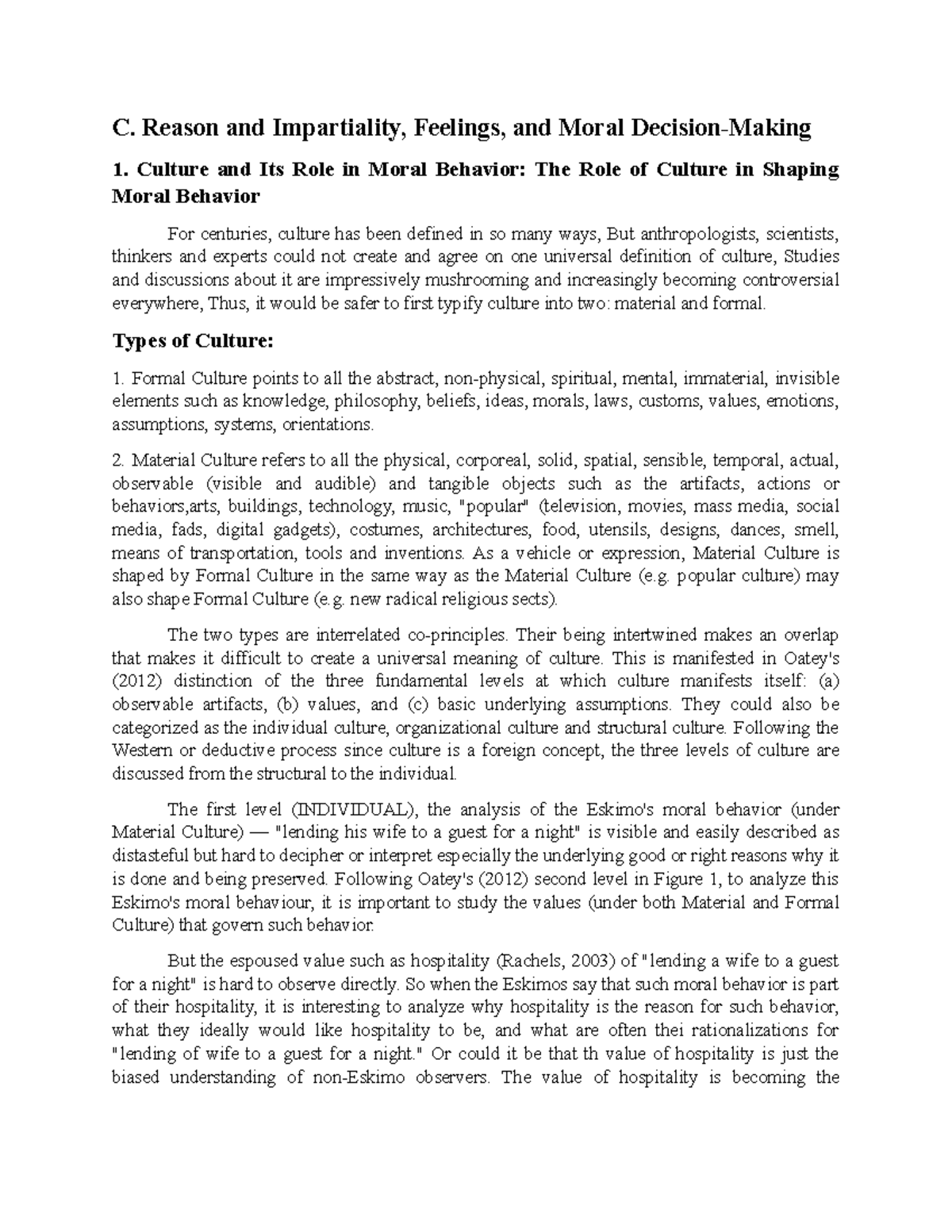 Reason and Impartiality, Feelings, and Moral Decision-Making 2 - C ...