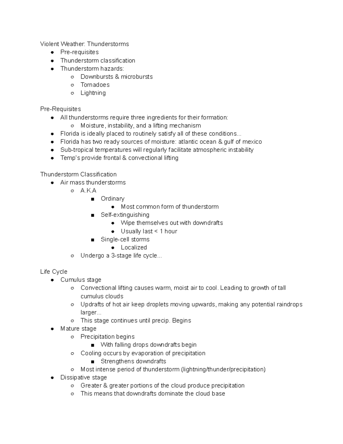 Module 11 Thunder and Lightning, Tornadoes - Violent Weather ...