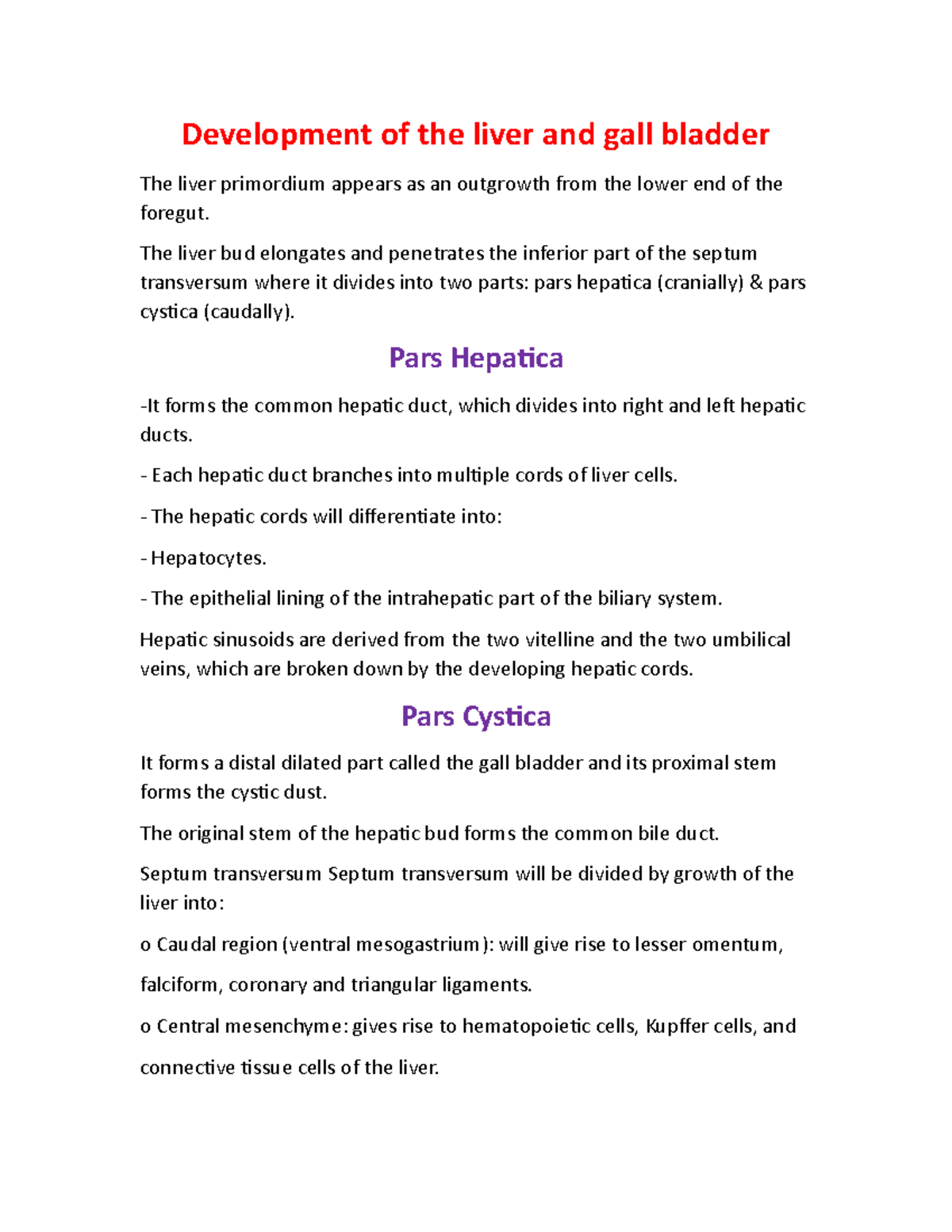 Development of the liver and gall bladder - The liver bud elongates and ...