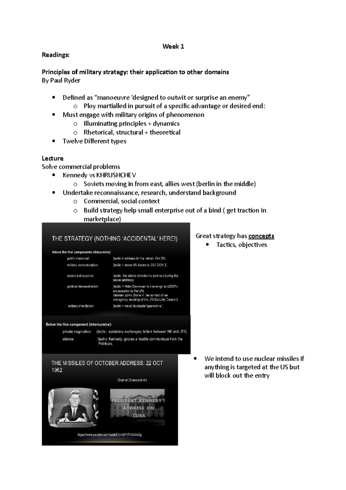 Week 1 Lecture Notes From Week 1 Main Points Week 1 Readings Principles Of Military