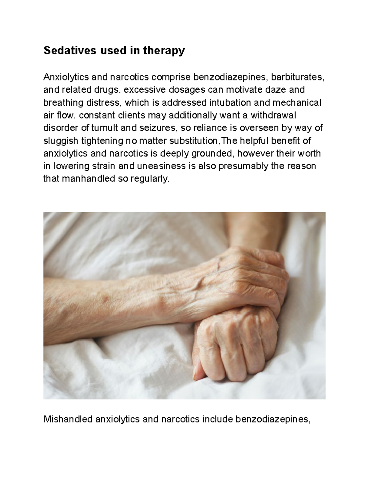 Sedatives used in therapy - Sedatives used in therapy Anxiolytics and ...