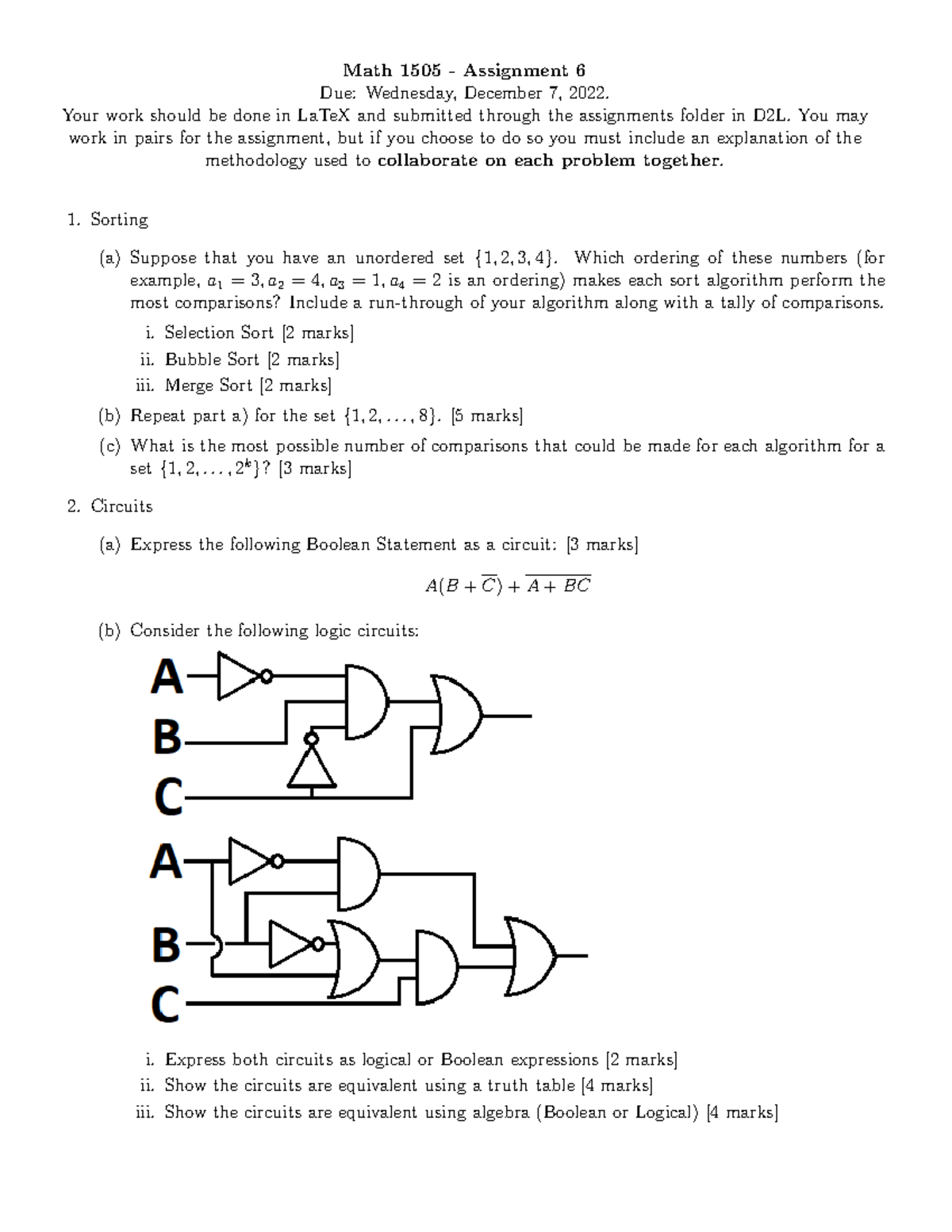 1505Assignment 6 - Math 1505 assignment 6 with Keira Gunn - Math 1505 ...
