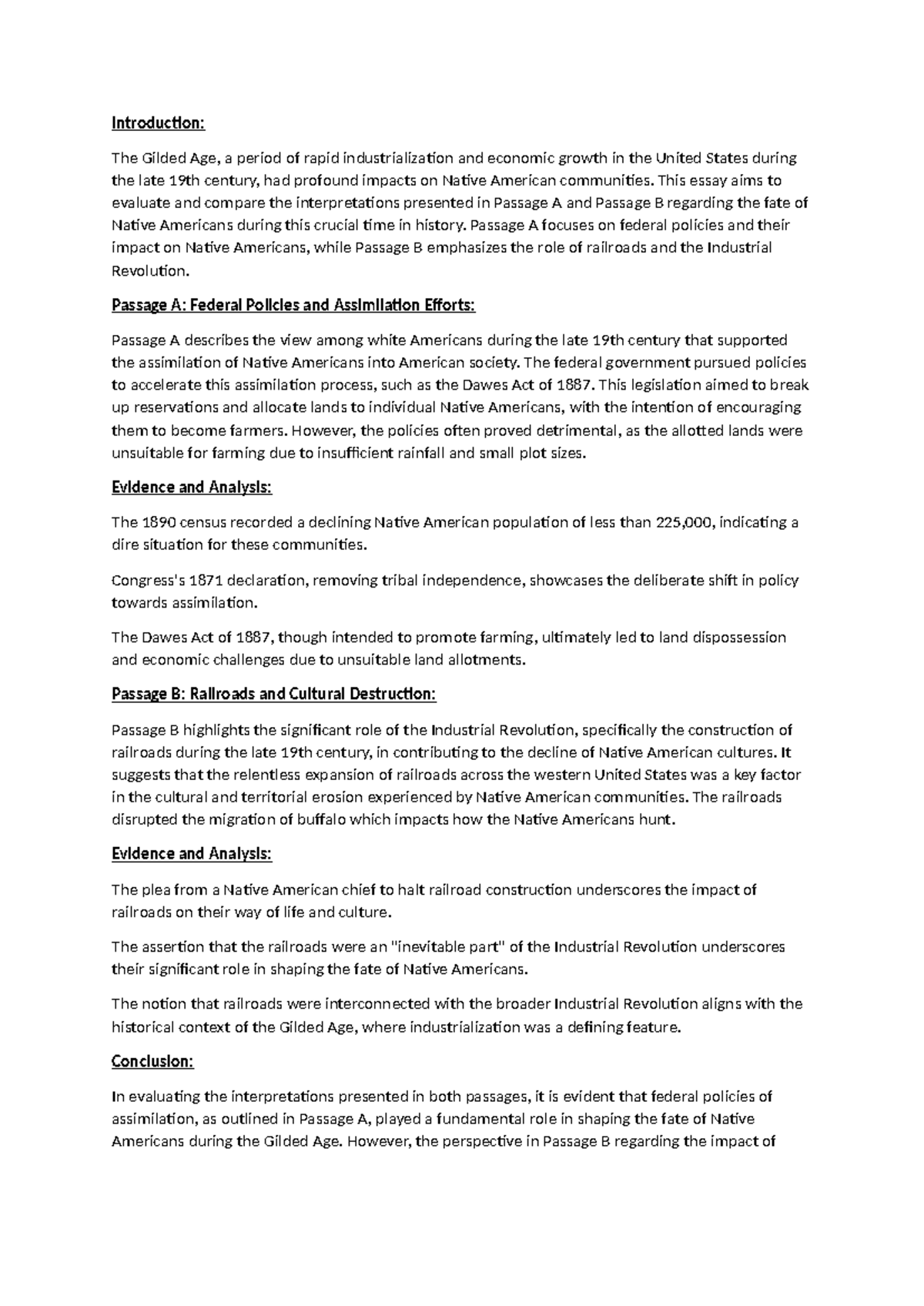 Native american essay prep - Introduction: The Gilded Age, a period of ...