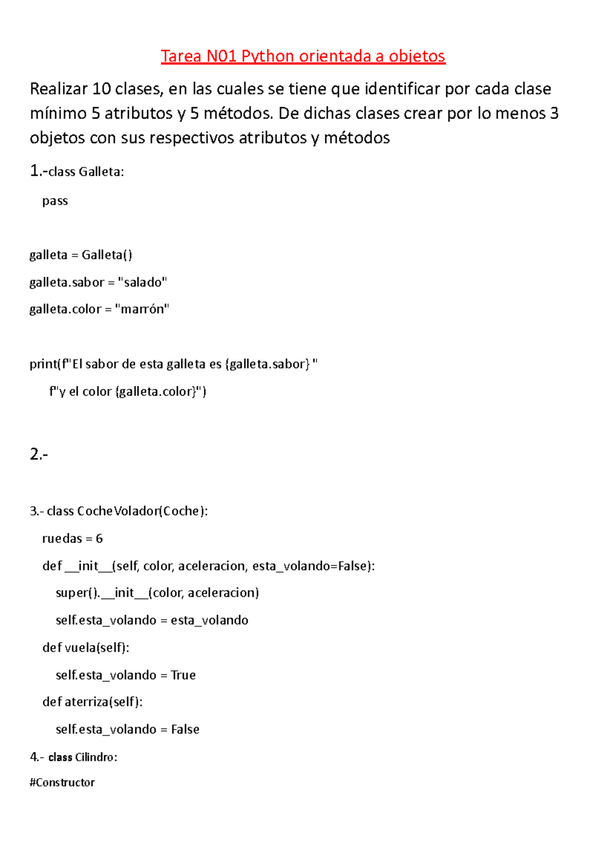 Tarea N01 Python orientada a objetos - Tarea N01 Python orientada a ...