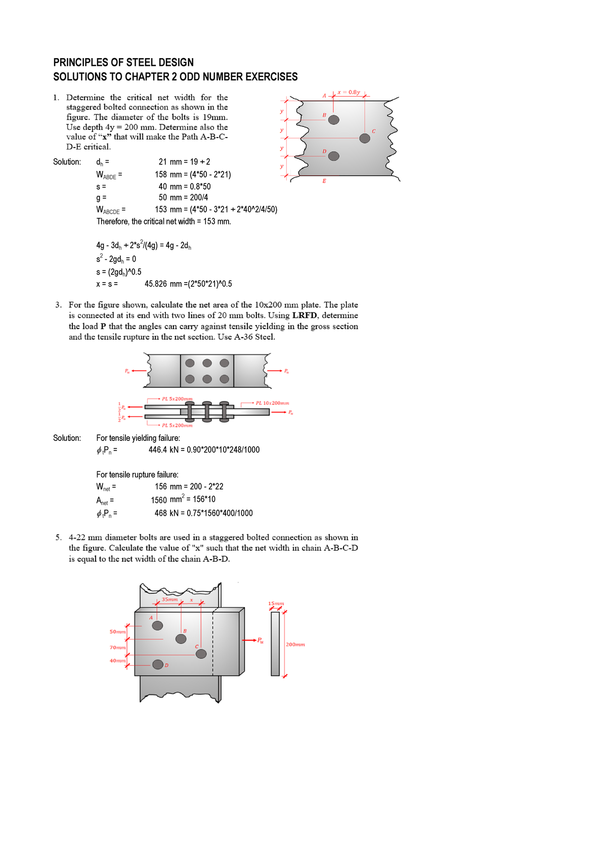 Compilation of Solns to Steel Book Exercises - PRINCIPLES OF STEEL DESIGN SOLUTIONS TO CHAPTER 2 ...
