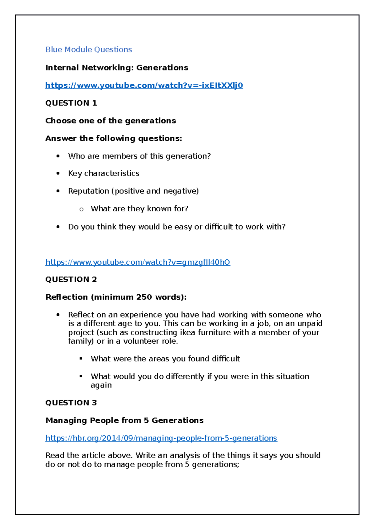 Blue Module Questions - .bule - Blue Module Questions Internal ...