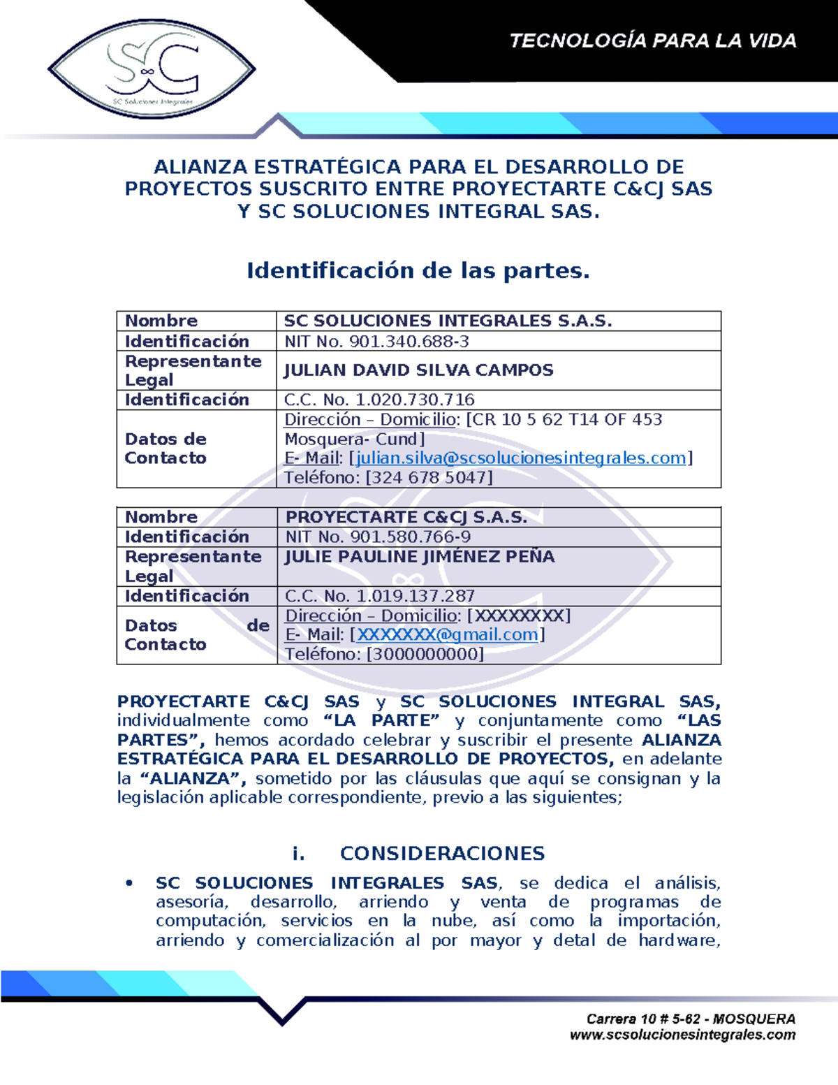 Alianza Comercial - CONTRATO - ALIANZA ESTRATÉGICA PARA EL DESARROLLO ...