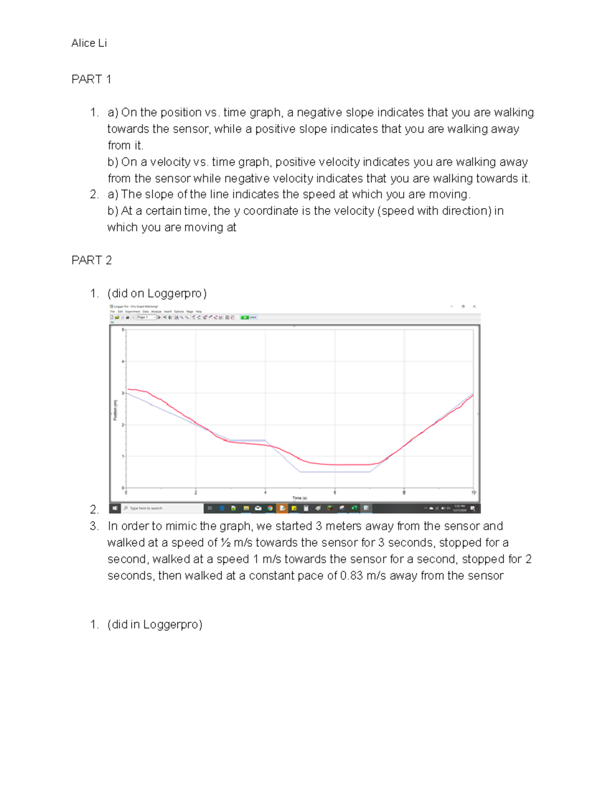Constant Positive Position Graph