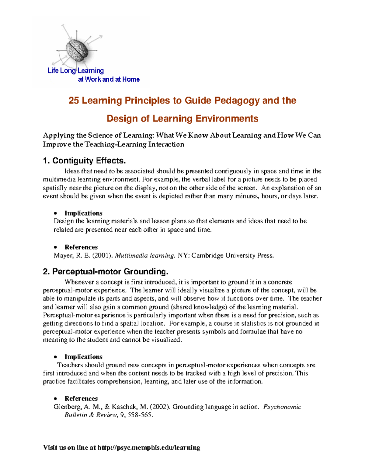25-principles - 25 learning principle to guide pedagogy and the design ...