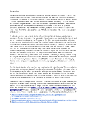 3.2 Cases - 3 Criminal Law - Cases Case Details Relevance Adomako (1994 ...