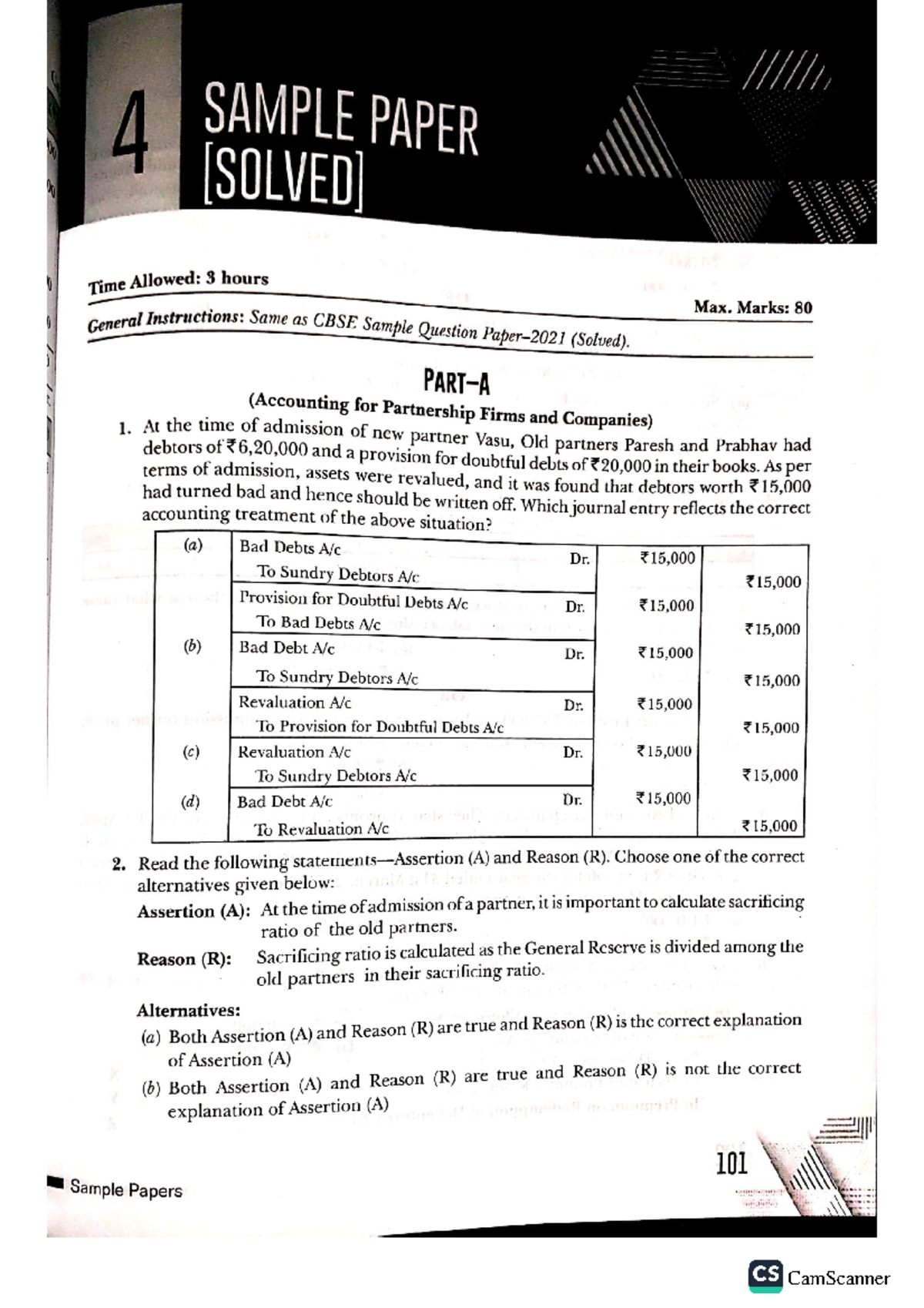 Sample Paper - 4 - Accountancy - Studocu