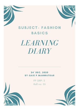 Chapter 1 part 1 - Fashion Designing Notes for Basic Study. - STUDY ...