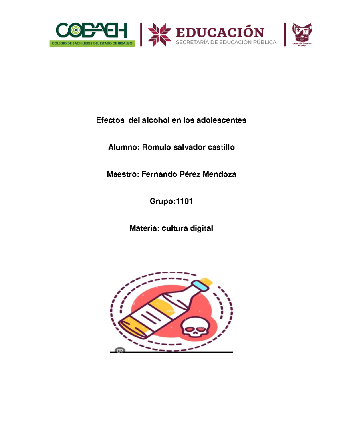 Texto de 2 cuartillas - literatura - Efectos del alcohol en los ...
