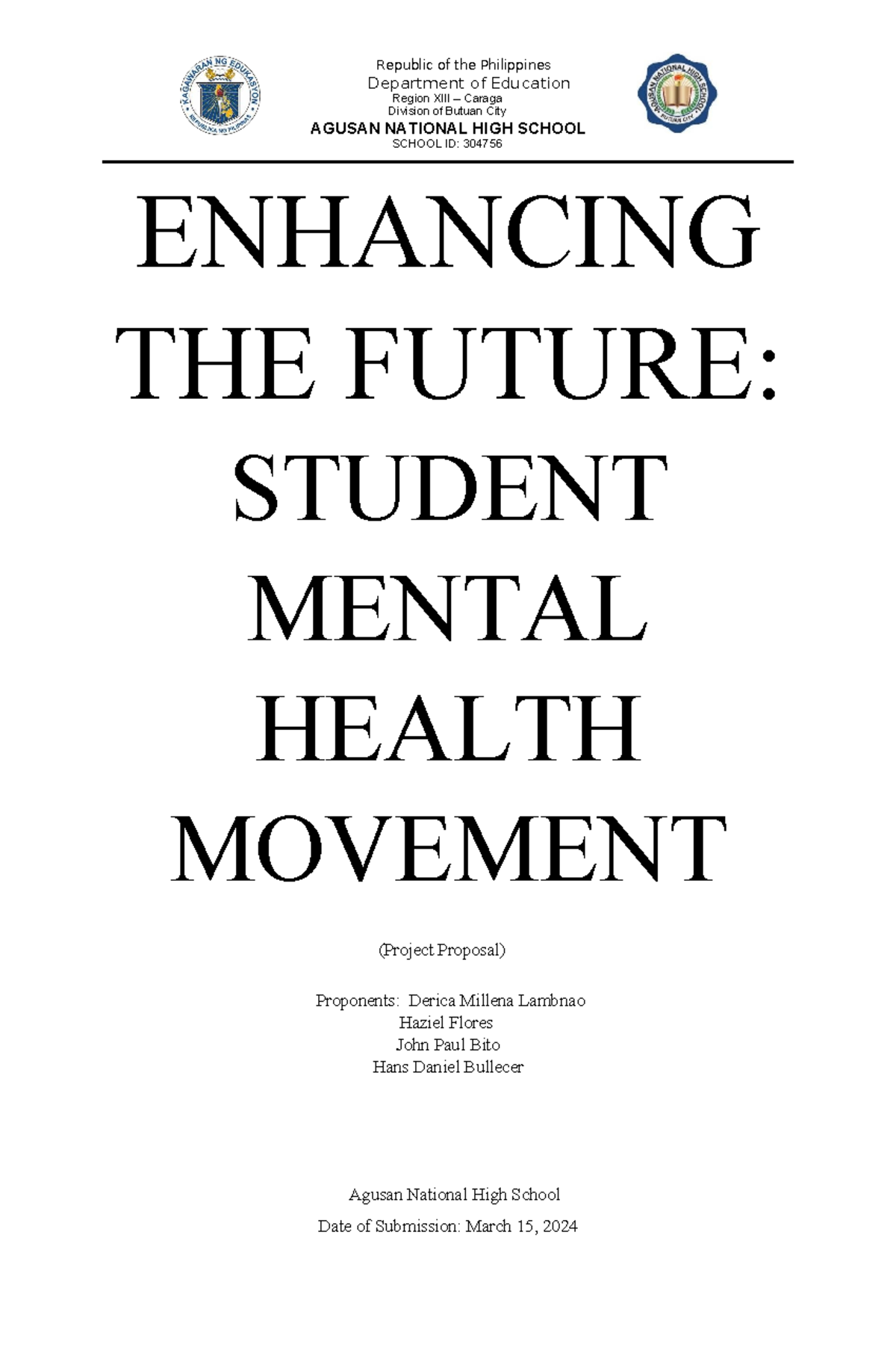 Concept Paper EAPP Derica - ENHANCING THE FUTURE: STUDENT MENTAL HEALTH ...