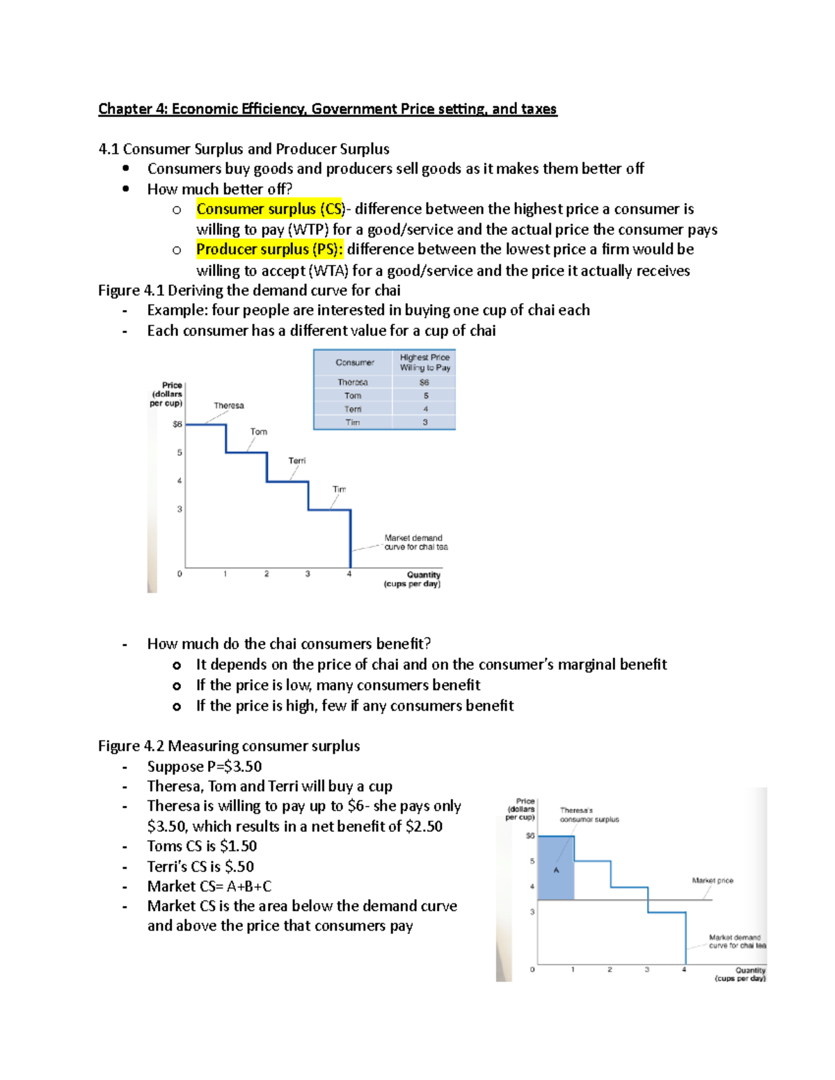 Chapter 4 lecture - Chapter 4: Economic Efficiency, Government Price ...