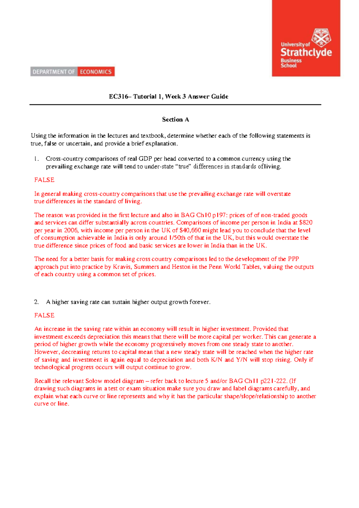 EC316 Tutorial 1 Answer Guide - EC316– Tutorial 1, Week 3 Answer Guide ...