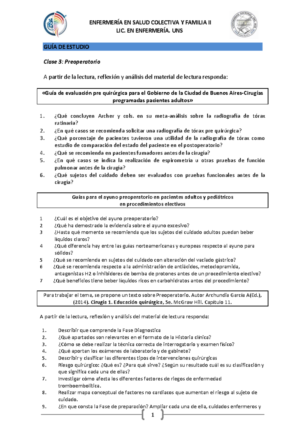 Guia de Estudio Clase 8 Tema Preoperatorio - ENFERMERÍA EN SALUD ...