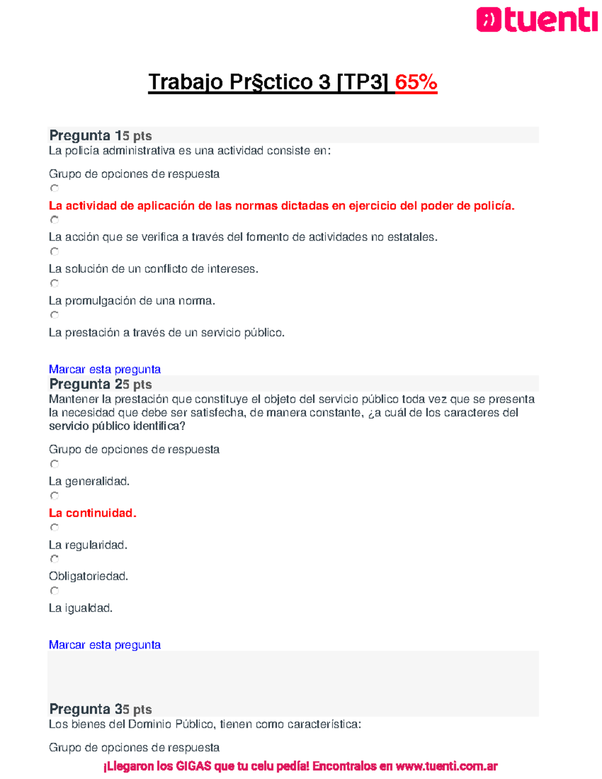 Trabajo Práctico 3 65% - Warning: TT: undefined function: 32 Trabajo Práctico 3 [TP3] 65% ...