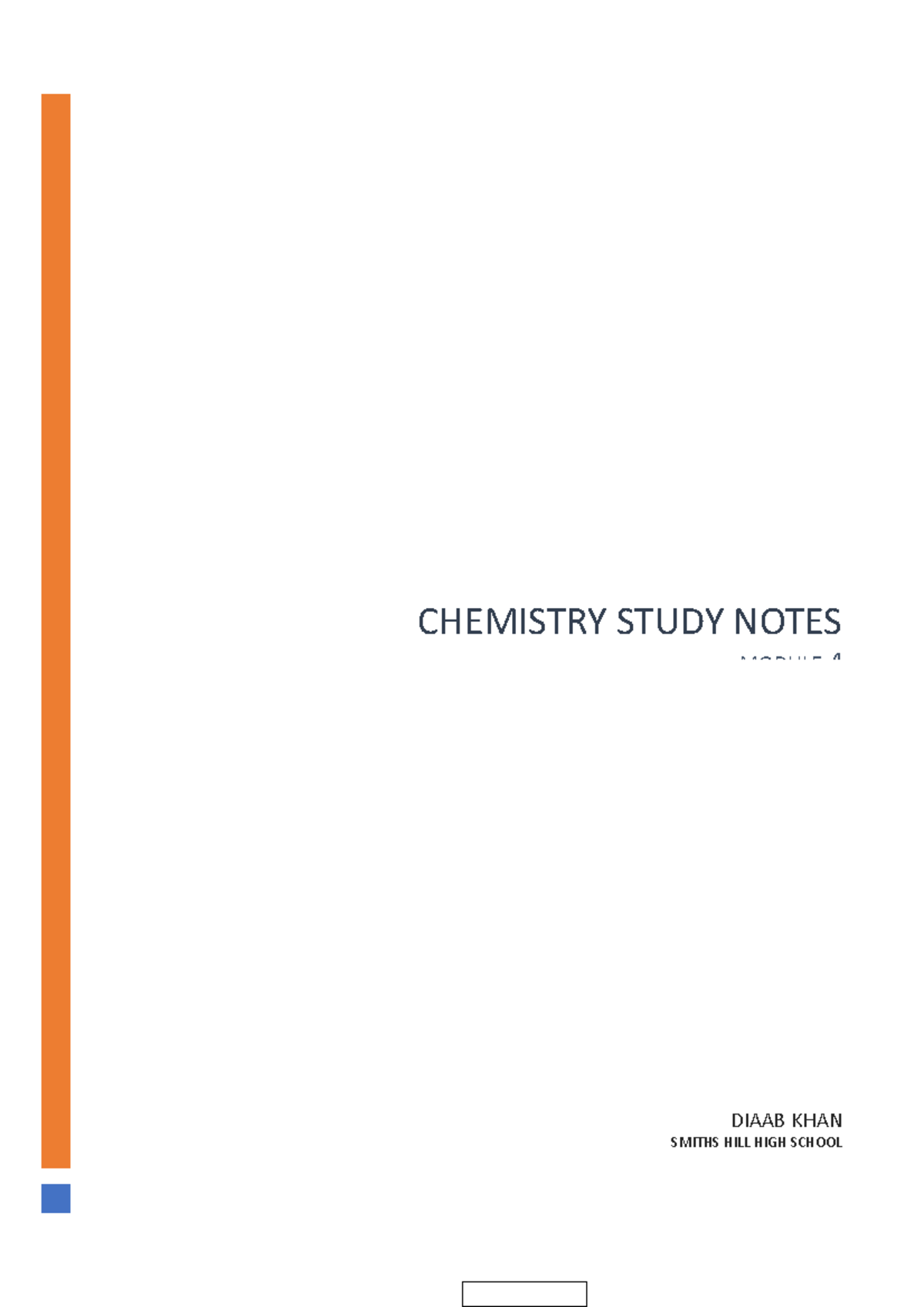 Chemistry Study Notes - Module 4 - DIAAB KHAN SMITHS HILL HIGH SCHOOL ...