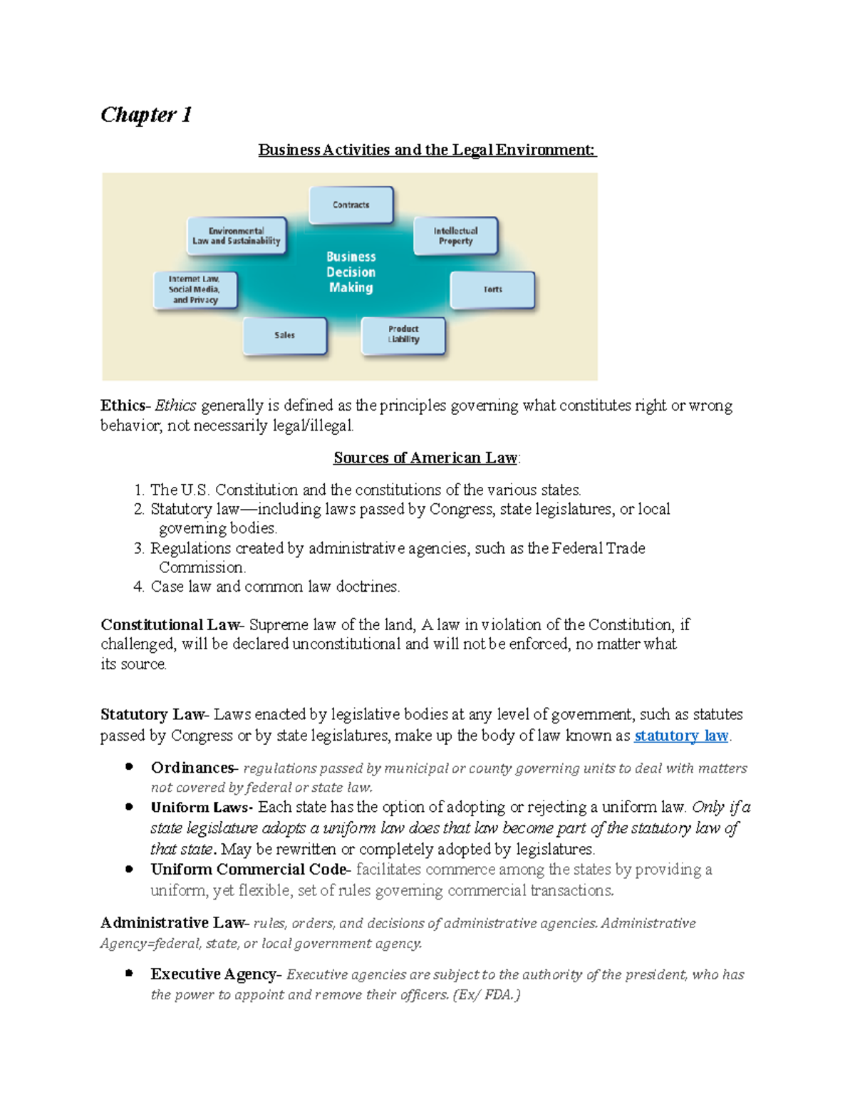 1,2,3,4 Review - 1-4 Notes - Chapter 1 Business Activities and the ...