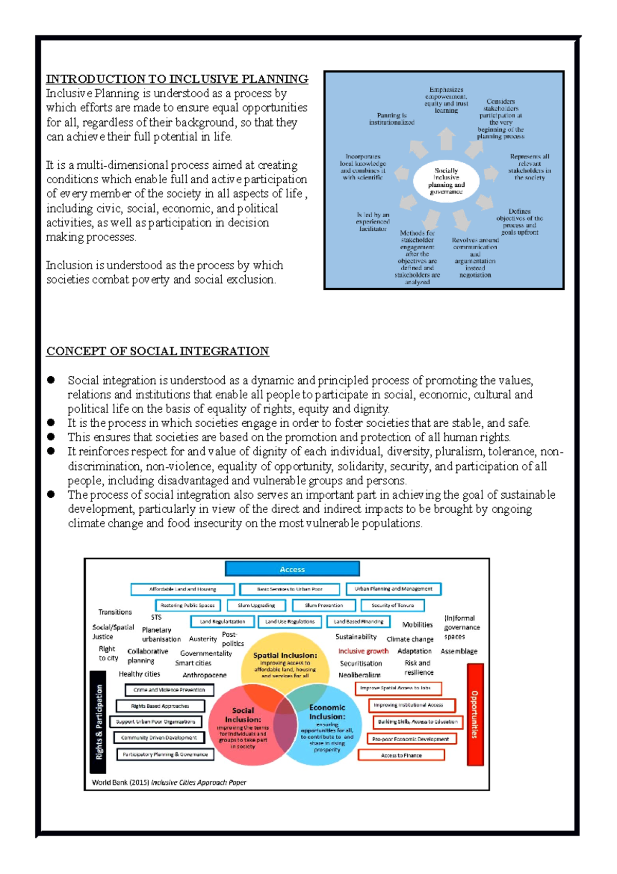 Inclusive Planning - THANKS - INTRODUCTION TO INCLUSIVE PLANNING ...