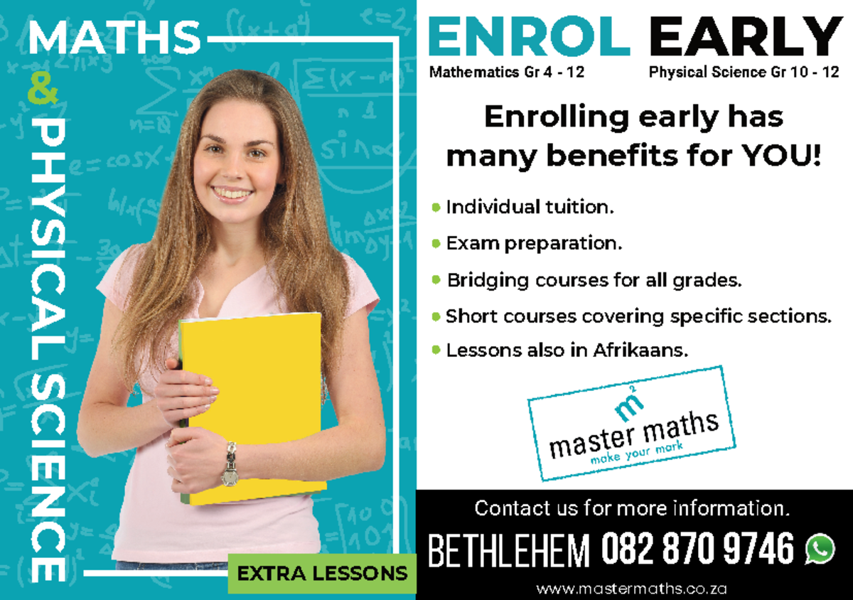 Master Maths and Science - MATHS & PHYSICAL SCIENCE EXTRA LESSONS ...
