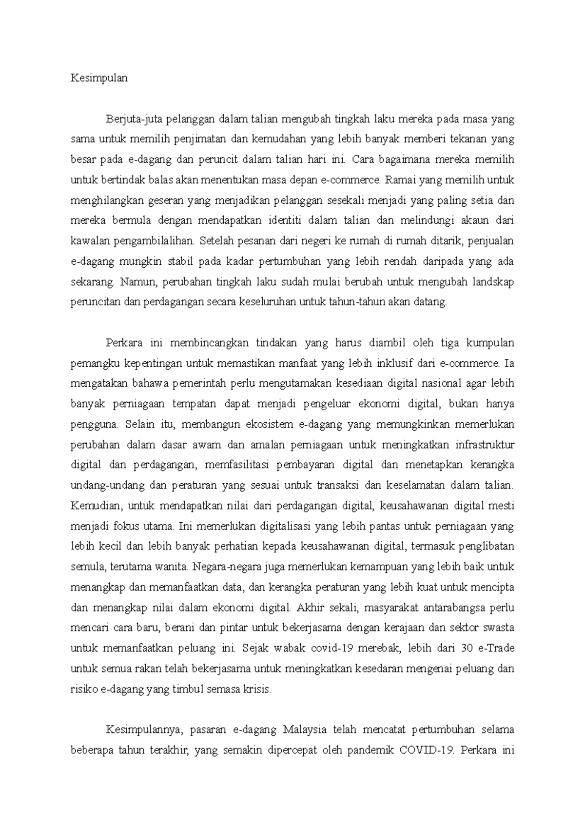 Kesimpulan Case Study Berkaitan e-Dagang IMU400 - Kesimpulan Berjuta ...