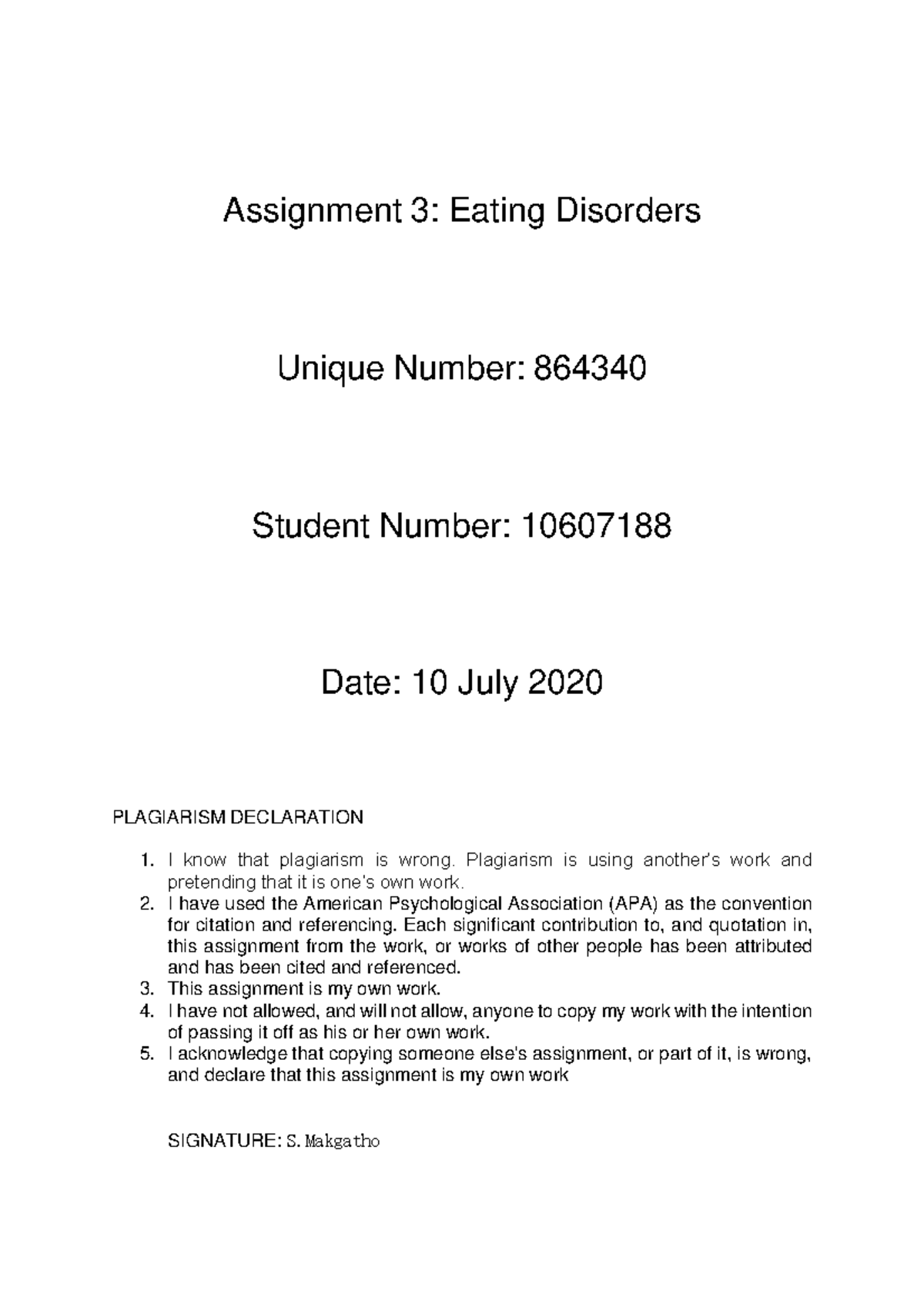 Assignment 3: Eating Disorders - Warning: TT: undefined function: 32 ...