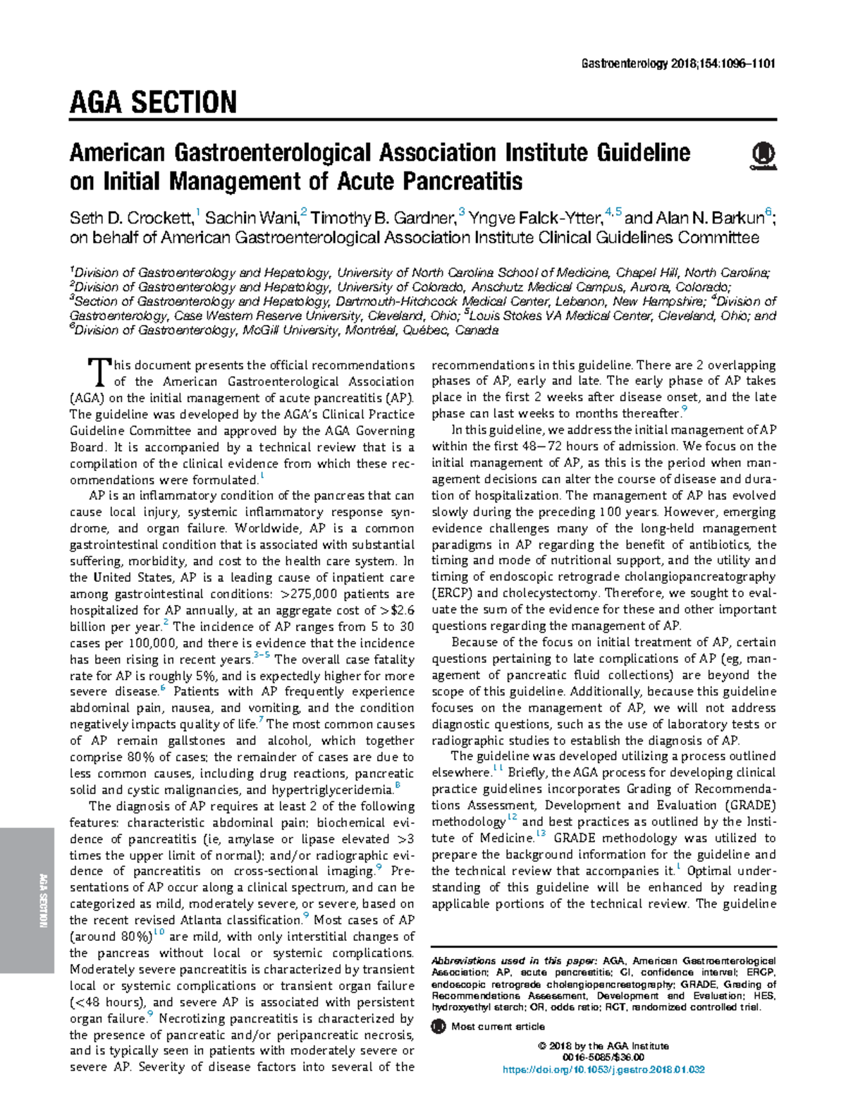 American Gastroenterological Association Institute Guideline on Initial ...