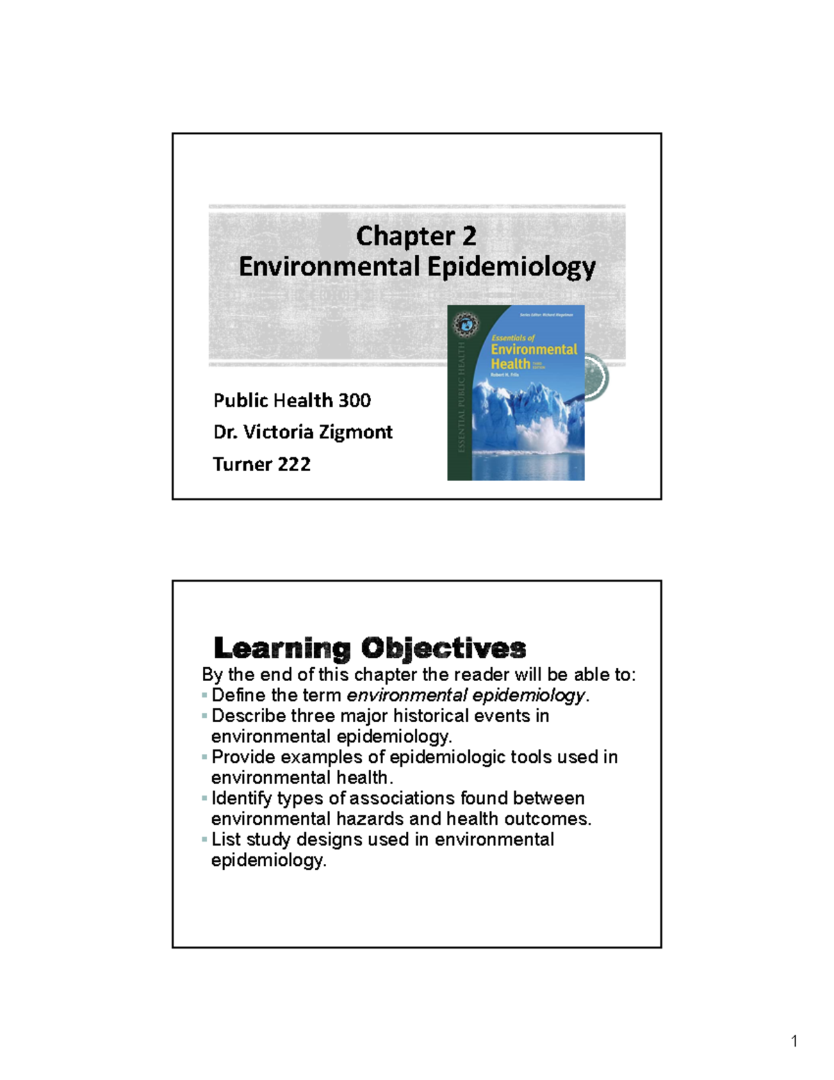 Environmental Epidemiology Ch 2 - Chapter 2 Environmental Epidemiology ...
