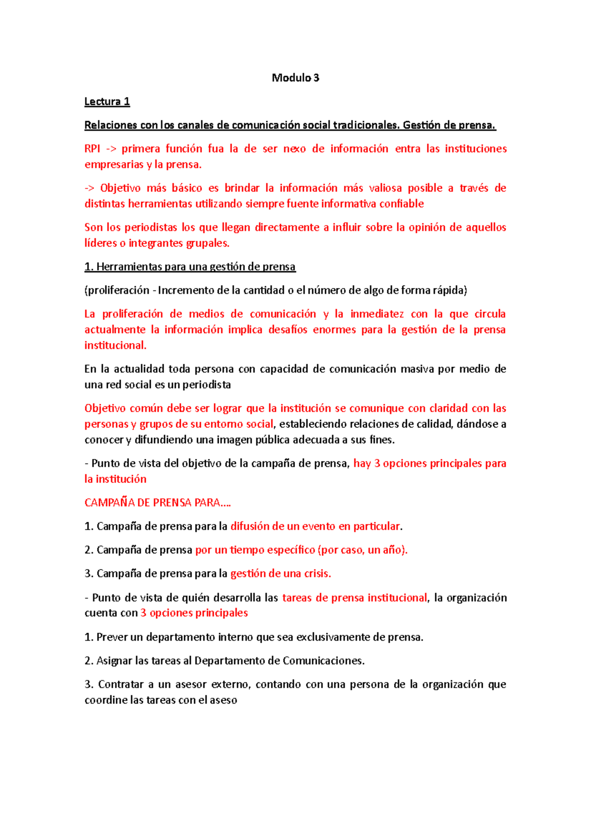 Resumen m3 y m4 canvas - Modulo 3 Lectura 1 Relaciones con los canales de comunicación social ...