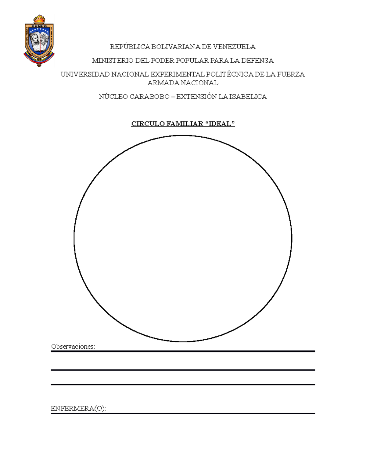 Circulo familiar - REPÚBLICA BOLIVARIANA DE VENEZUELA MINISTERIO DEL ...