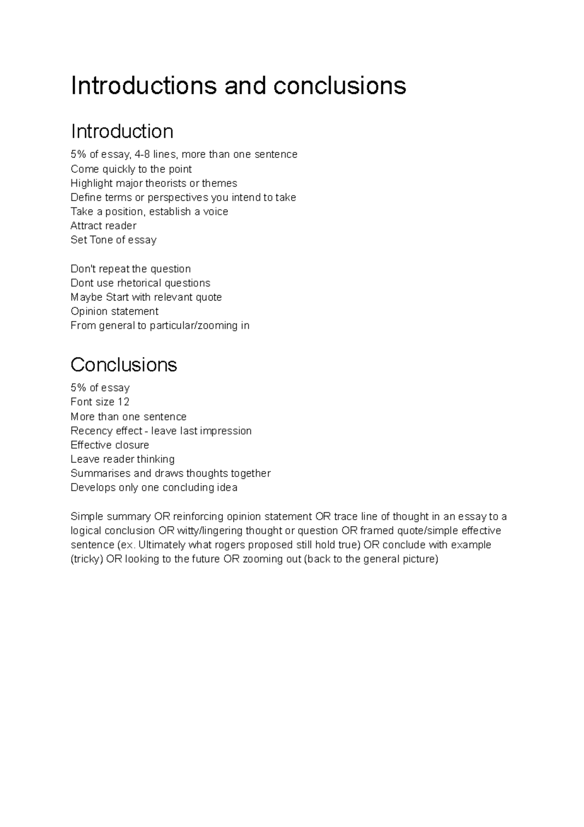 Introductions and conclusions - Introductions and conclusions ...