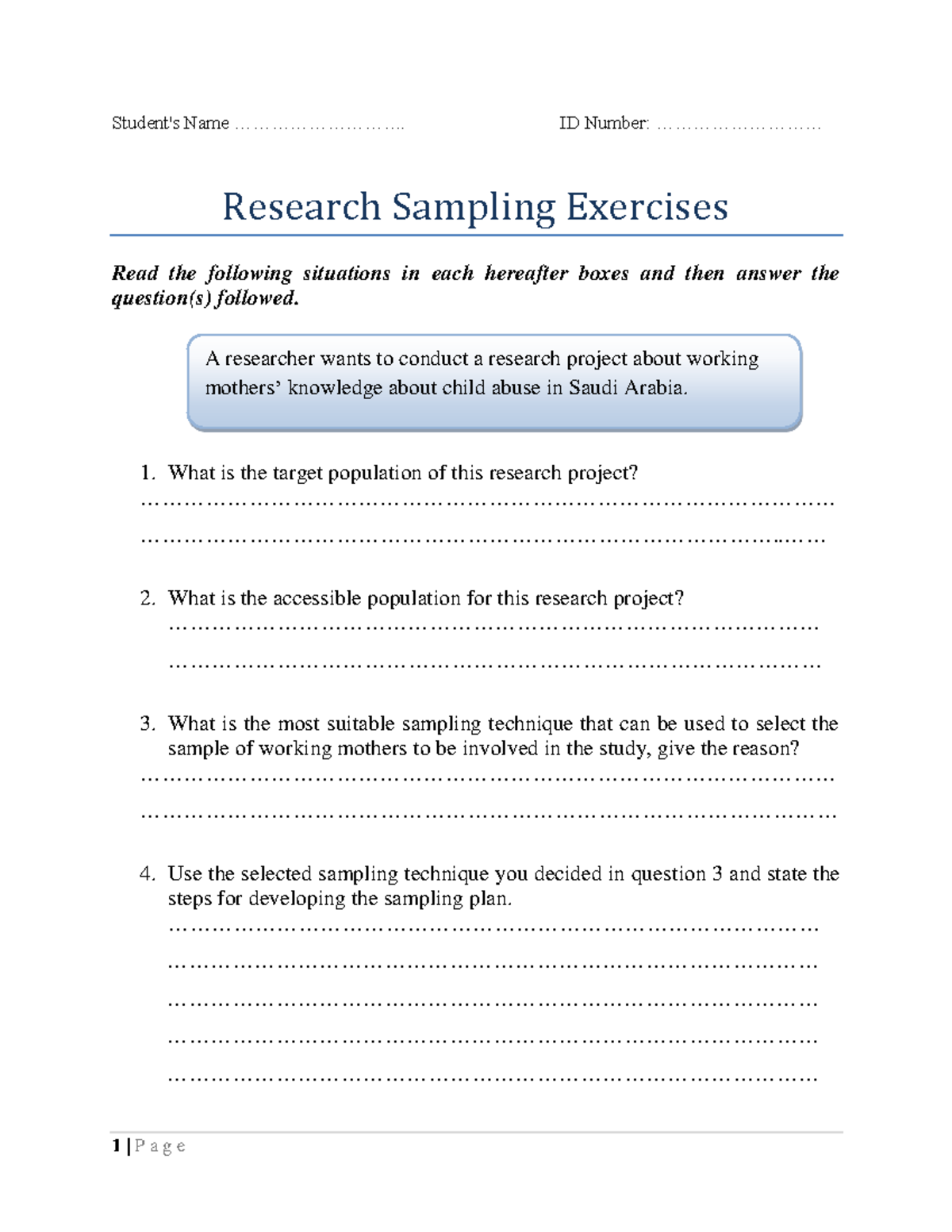 Sampling exercise - Laws Rwanda - Studocu
