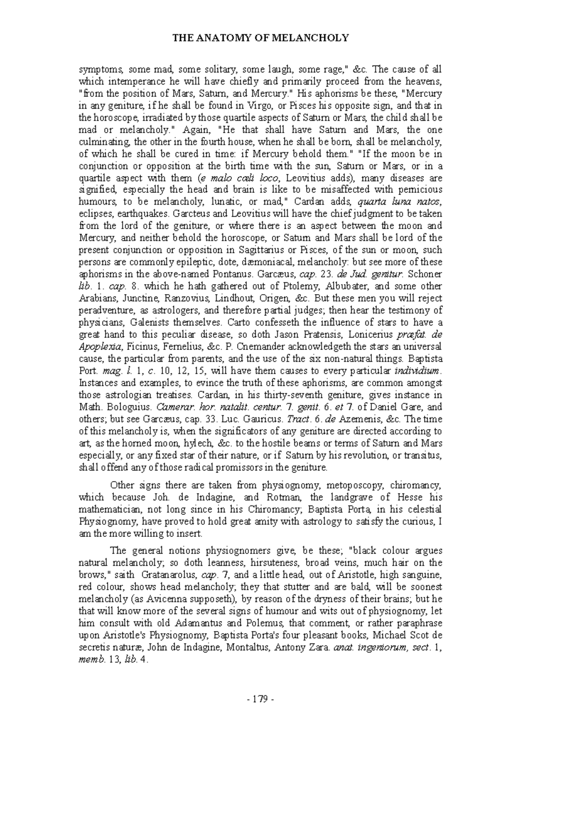 The anatomy of melancholy 30 - THE ANATOMY OF MELANCHOLY symptoms, some ...