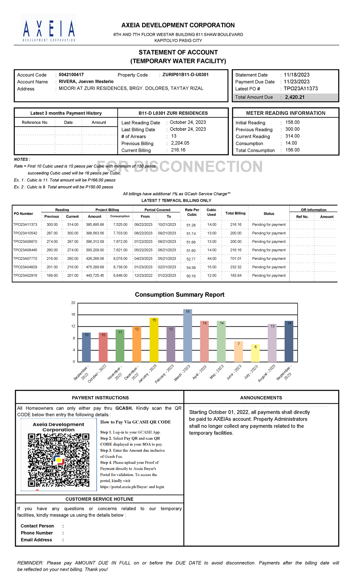 SOA- Water(11182023) - file - AXEIA DEVELOPMENT CORPORATION 6TH AND 7TH ...