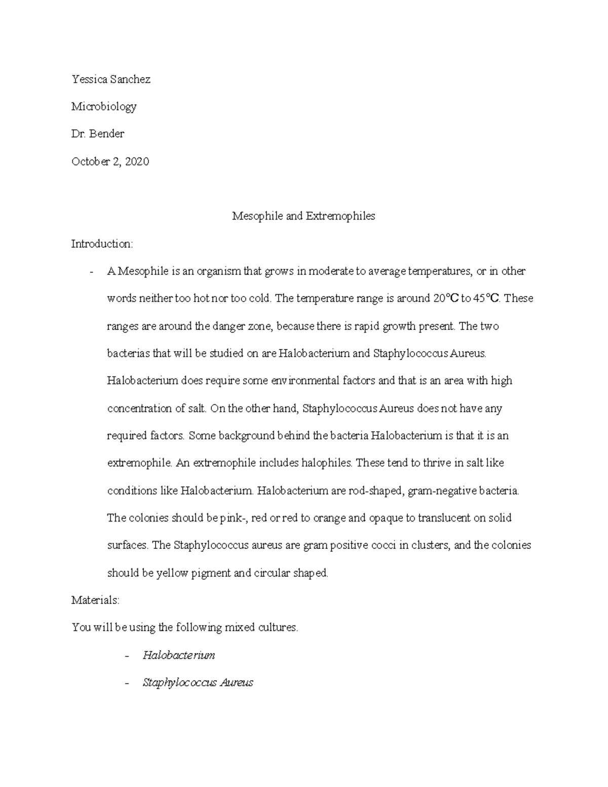 Got Growth - Lab Assignment - Yessica Sanchez Microbiology Dr. Bender ...