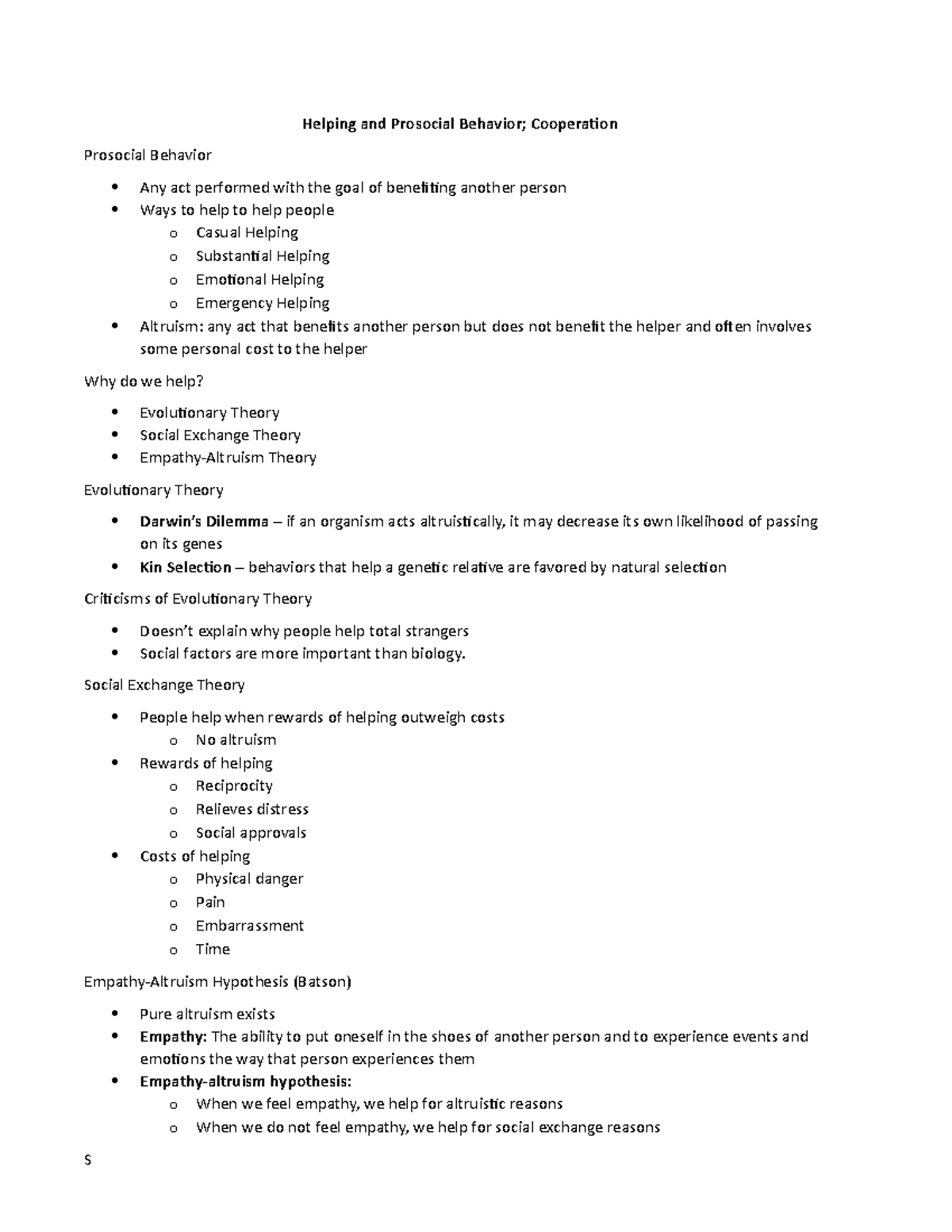 Helping and Prosocial Behavior - Social Exchange Theory People help ...