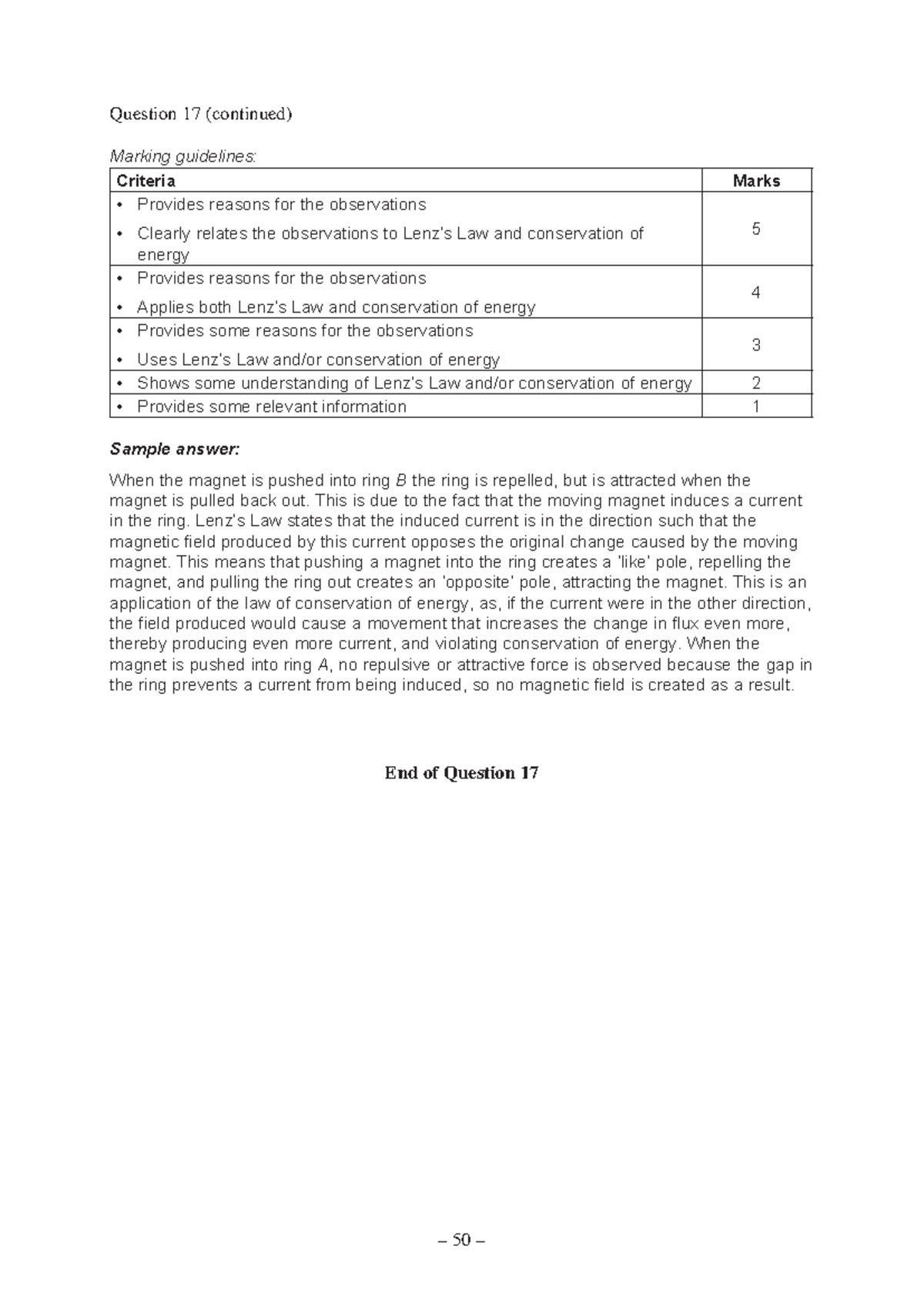 Answers to Module 7 Sample HSC questions - Question 17 (continued) Marking guidelines: Criteria ...