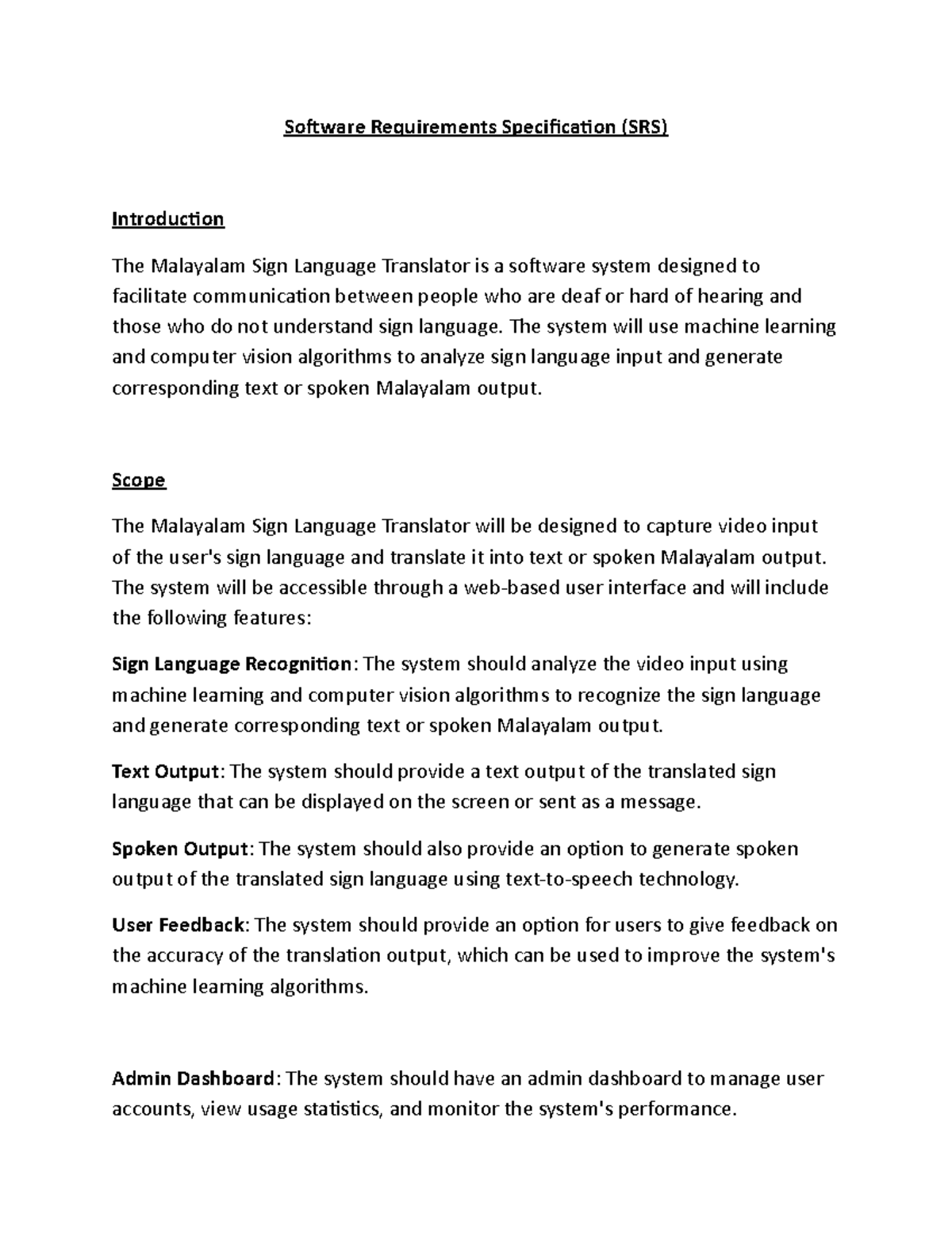 SRS - Software Requirements Specification (SRS) Introduction The ...